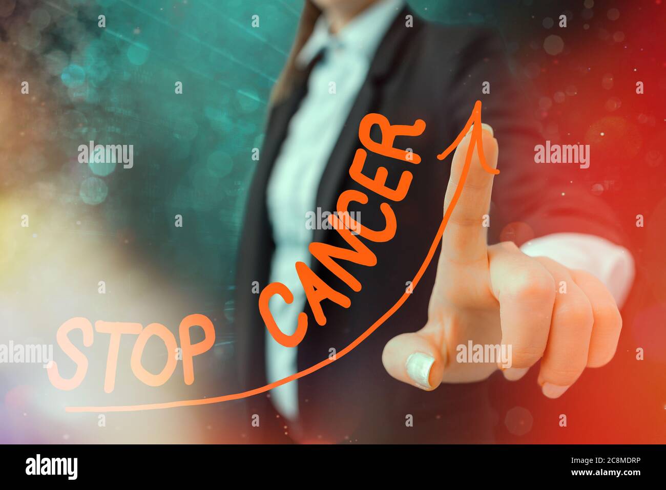 Handwriting text writing Stop Cancer. Conceptual photo prevent the ...