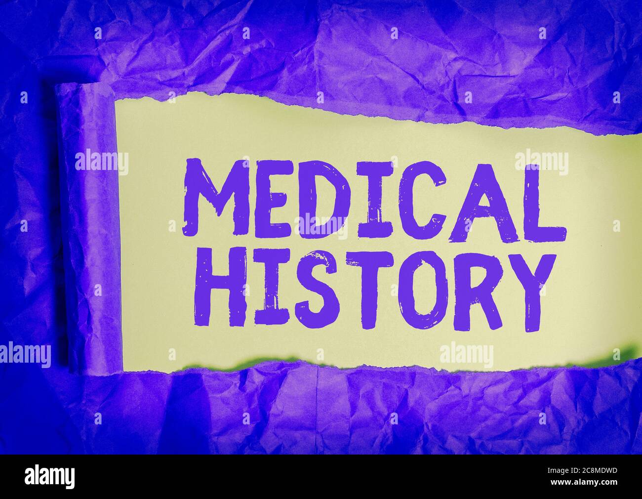 Handwriting text writing Medical History. Conceptual photo record of ...