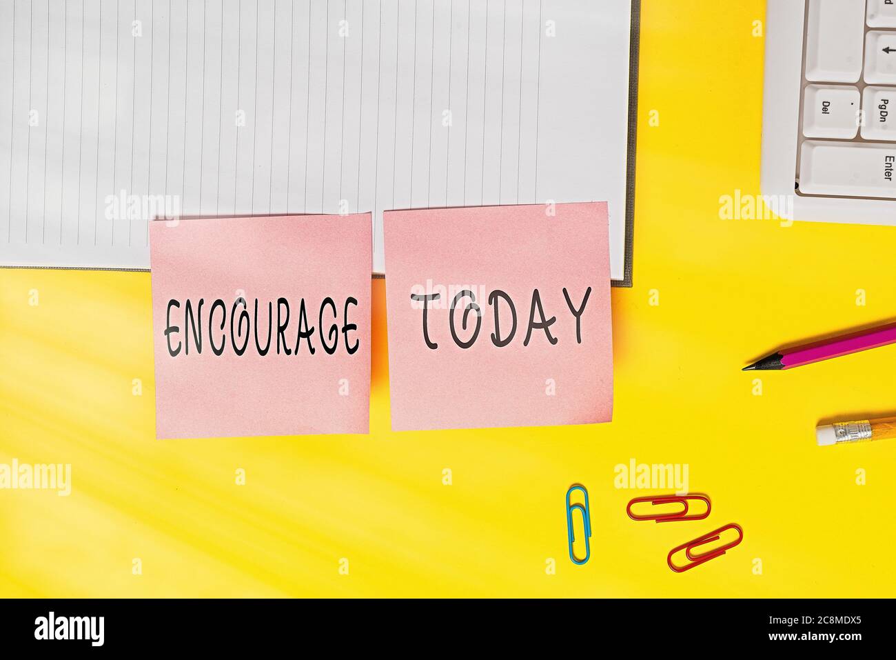 Word writing text Encourage. Business photo showcasing to inspire with ...