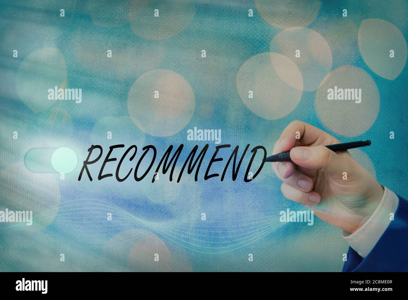 Text sign showing Recommend. Business photo text present as worthy of ...