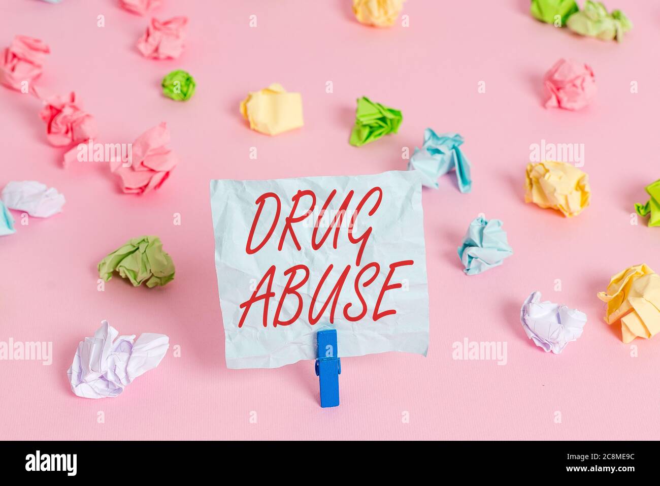 Writing note showing Drug Abuse. Business concept for the habitual ...