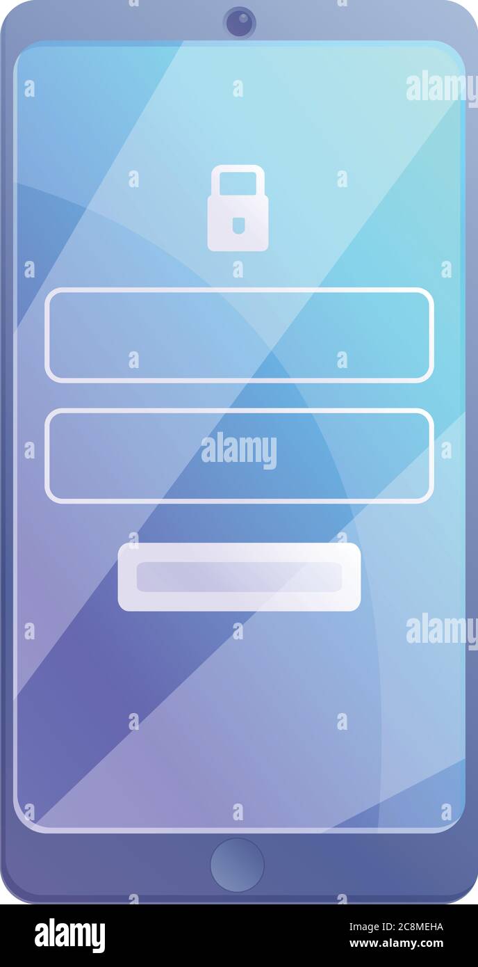 Smartphone digital protect form icon. Cartoon of smartphone digital ...