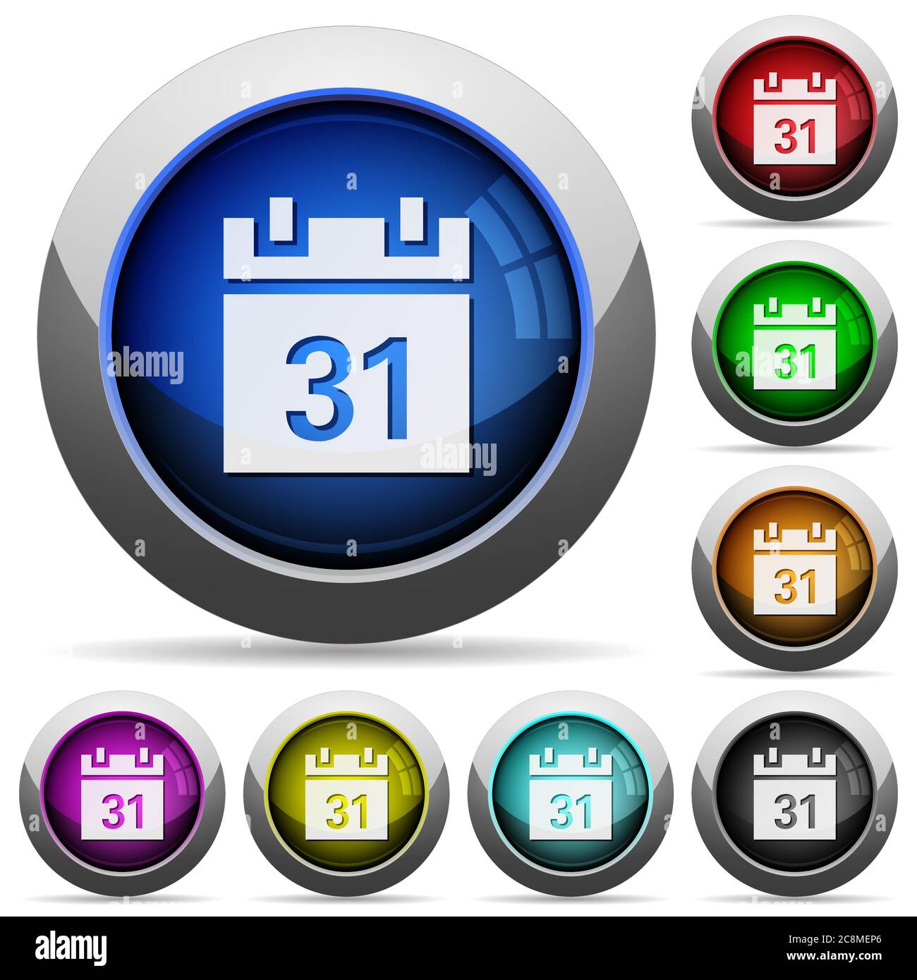 Black vector glossy calendar icon Cut Out Stock Images & Pictures - Alamy