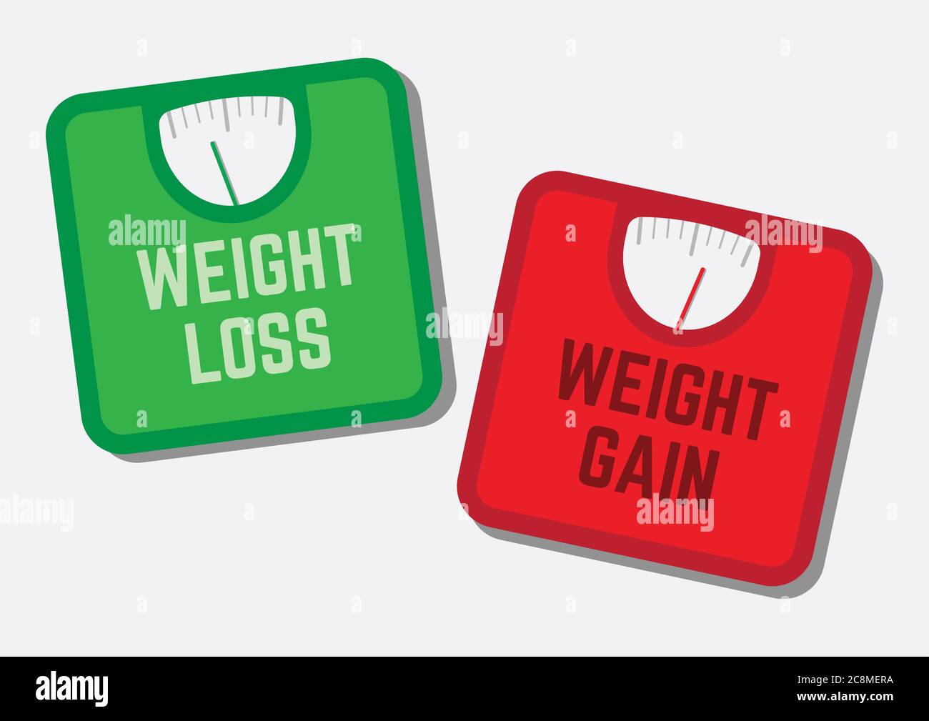 Weight loss and weight gain green and red scales Stock Vector Image ...