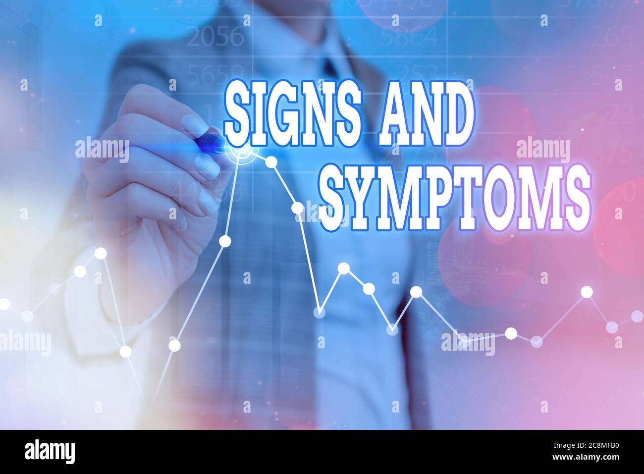 Writing note showing Signs And Symptoms. Business concept for ...
