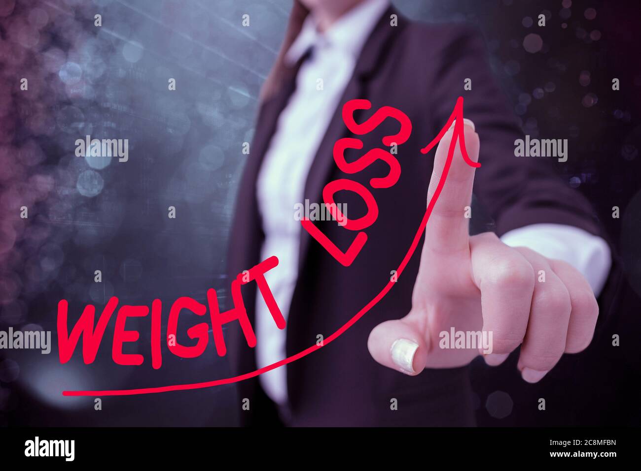 Handwriting text writing Weight Loss. Conceptual photo a reduction of ...