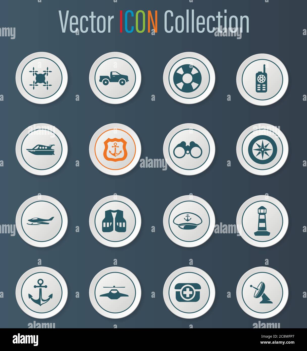 Coast Guard icons set Stock Vector Image & Art - Alamy