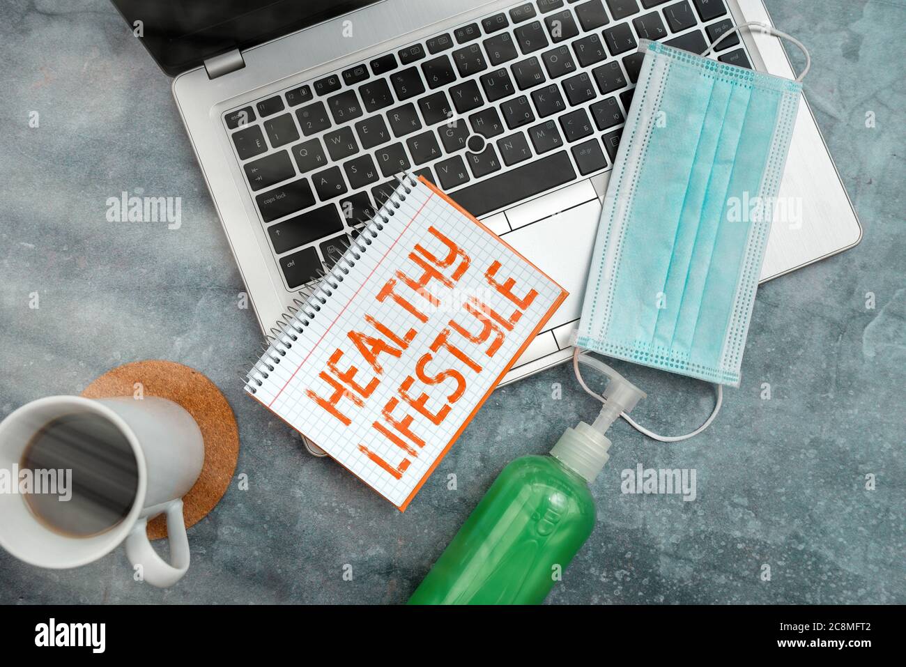 Writing note showing Healthy Lifestyle. Business concept for way of ...