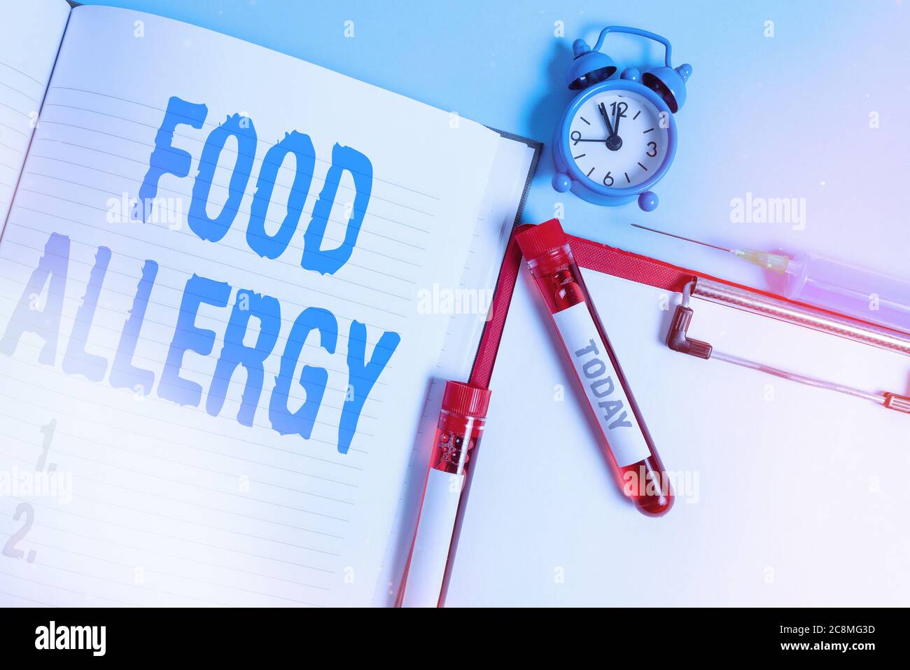 Writing note showing Food Allergy. Business concept for abnormal immune ...