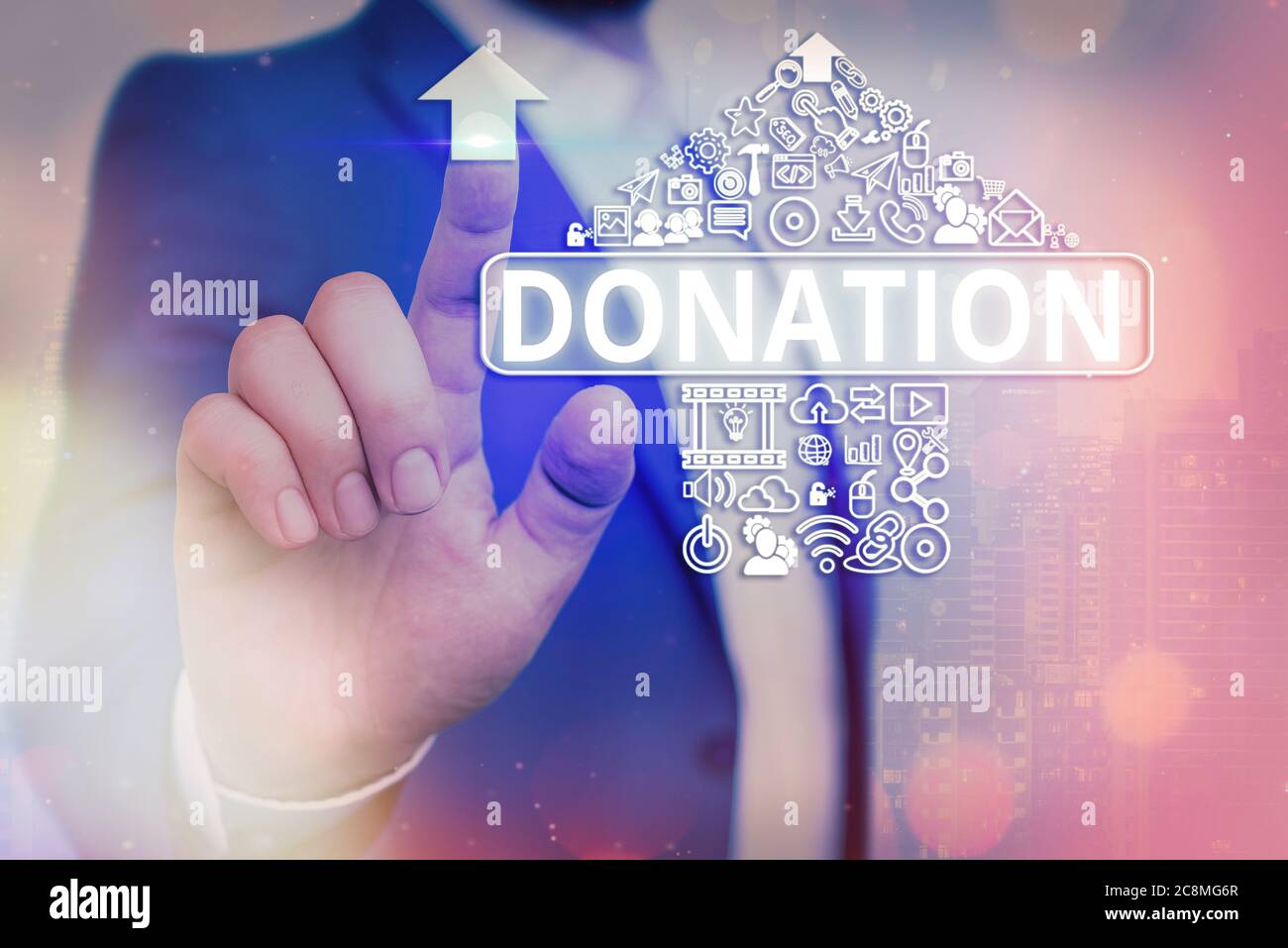 Handwriting text writing Donation. Conceptual photo the act or an ...