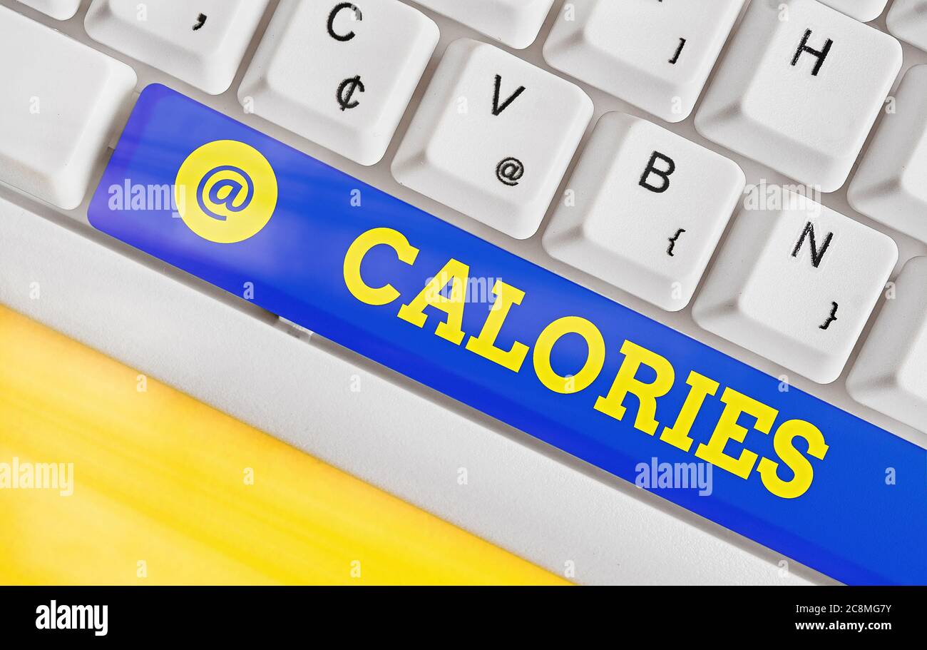Writing note showing Calories. Business concept for an amount of food ...