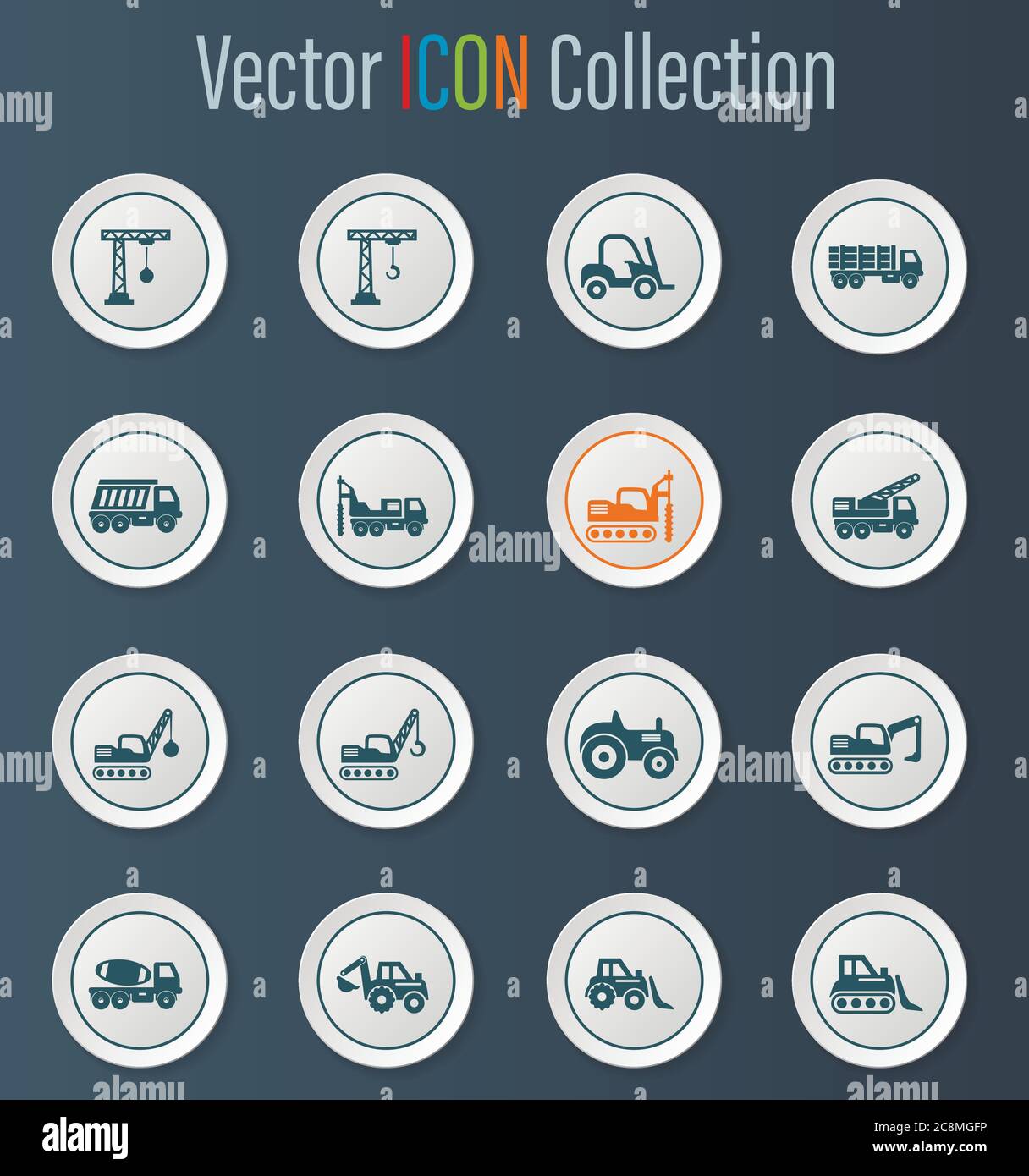 Construction transport icons set Stock Vector Image & Art - Alamy