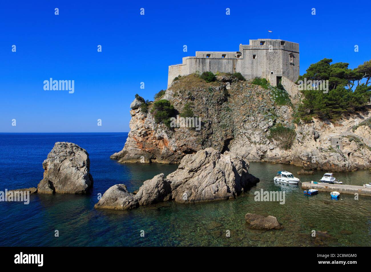The 11th-century Fort Lovrijenac aka Saint Lawrence Fortress in ...