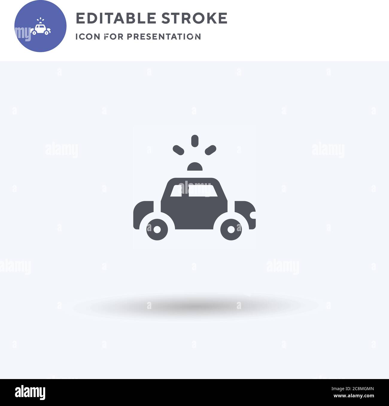 Police Car icon vector, filled flat sign, solid pictogram isolated on ...