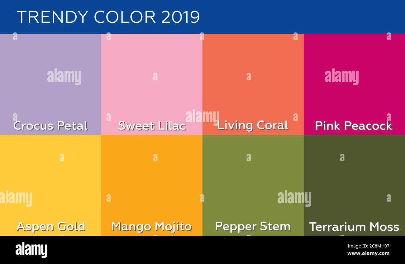 FASHION COLOR TREND. New trendy colors palette guide for your designs ...