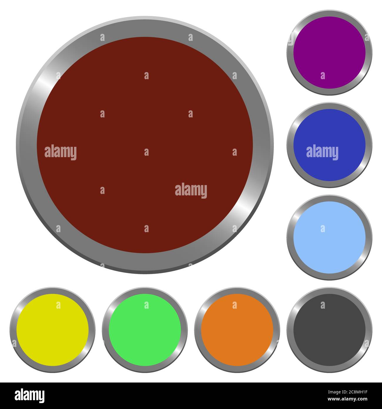 Set of glossy coin-like color blank buttons. Arranged layer structure Stock Vector Image & Art ...