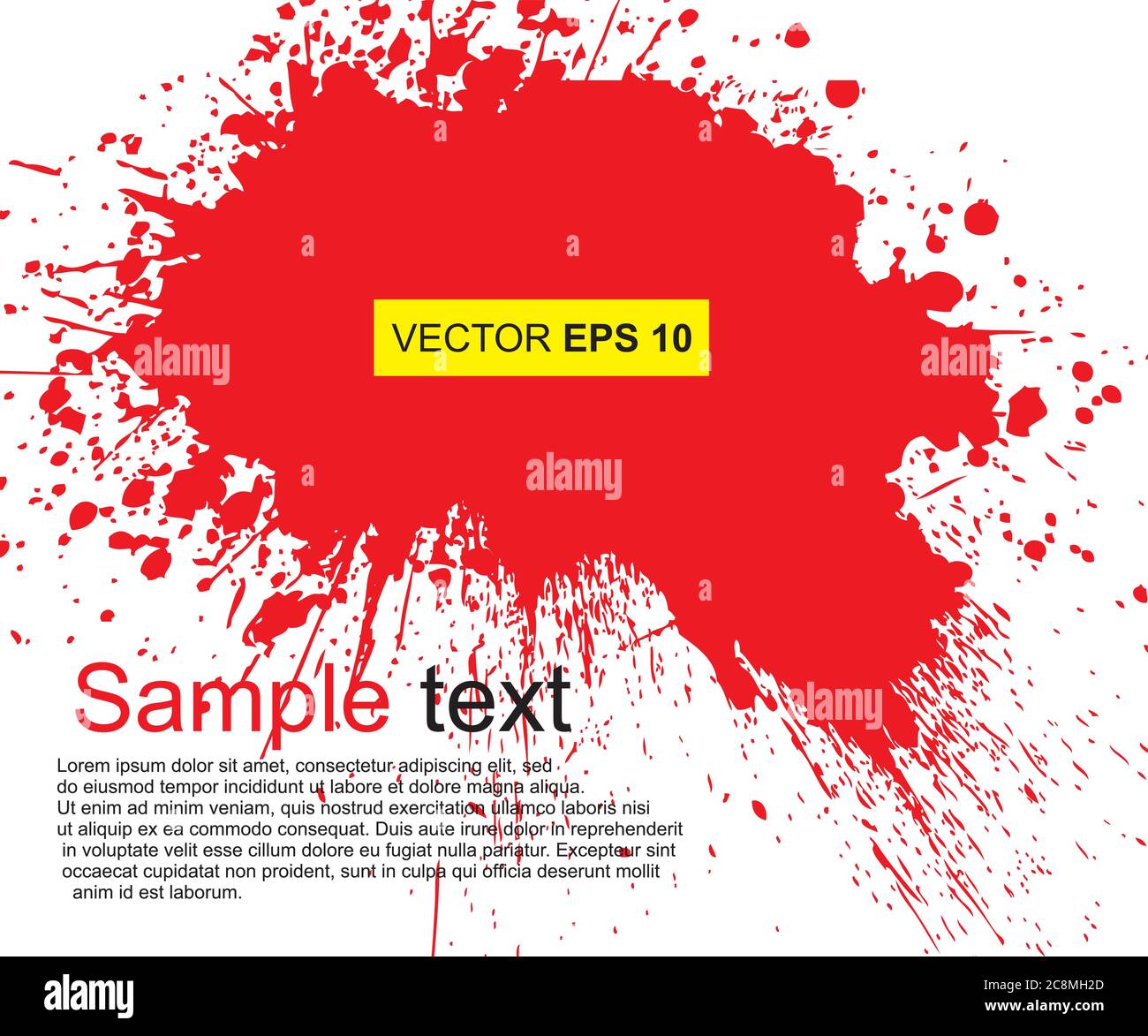 vector illustration. Big realistic blood splashed on white background ...