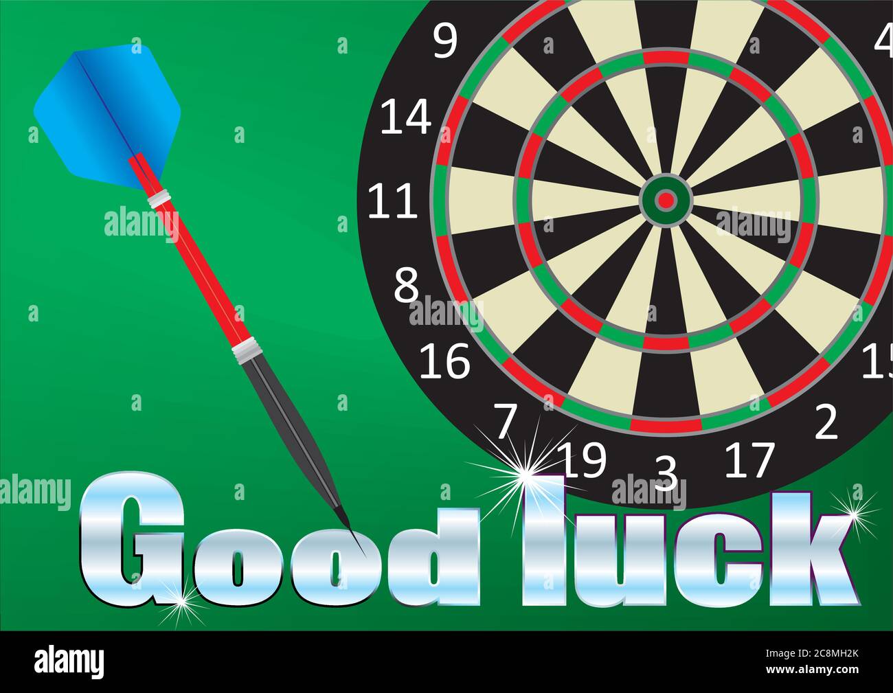 Colorful vector poster Game illustration with darts in flat design ...