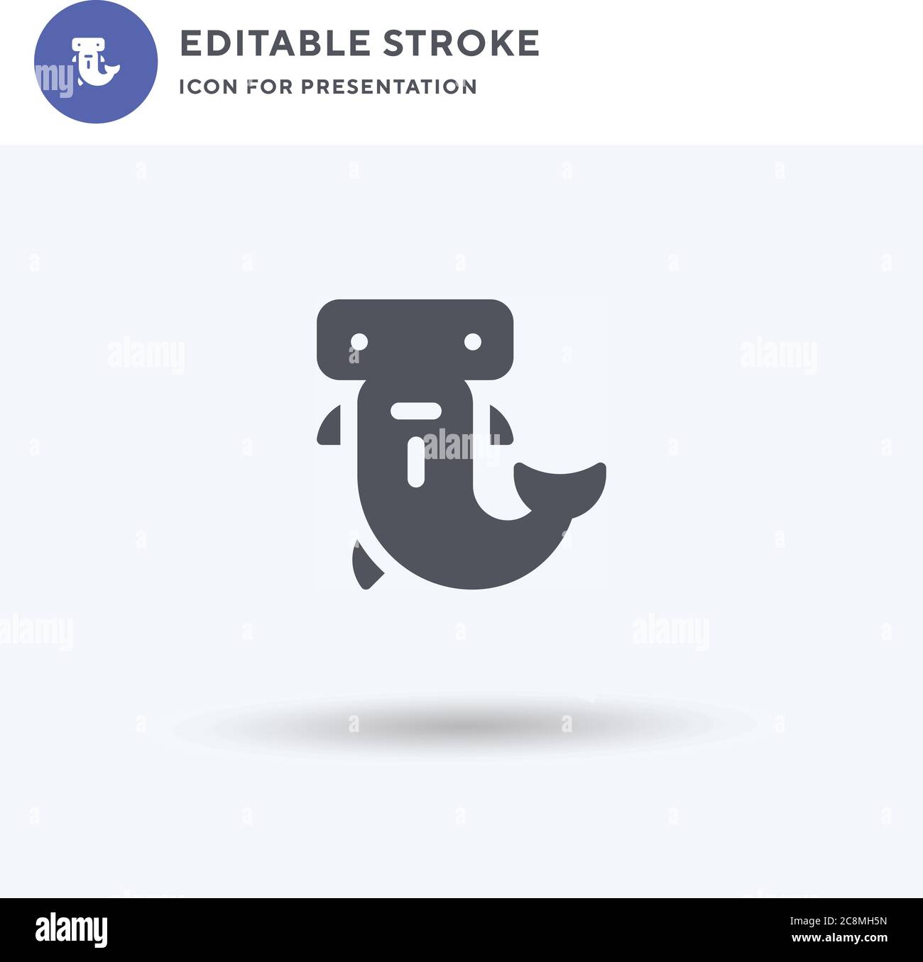 White hammerhead shark symbol icon hi-res stock photography and images ...