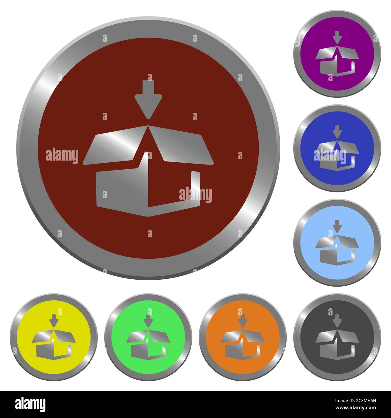 Set of glossy coin-like color pack buttons. Arranged layer structure Stock Vector Image & Art ...