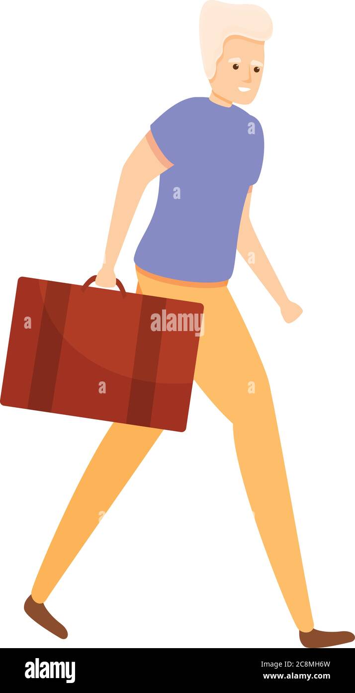 Walking old man icon. Cartoon of walking old man vector icon for web ...