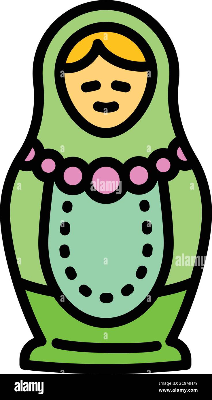 Russian nesting doll icon. Outline russian nesting doll vector icon for ...