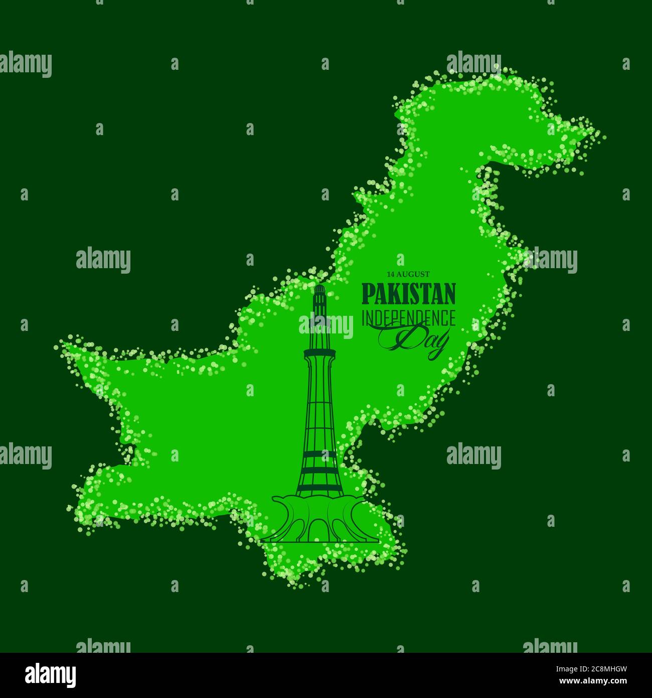 Vector Illustration of Pakistan Independence Day 14th August. Minar e ...