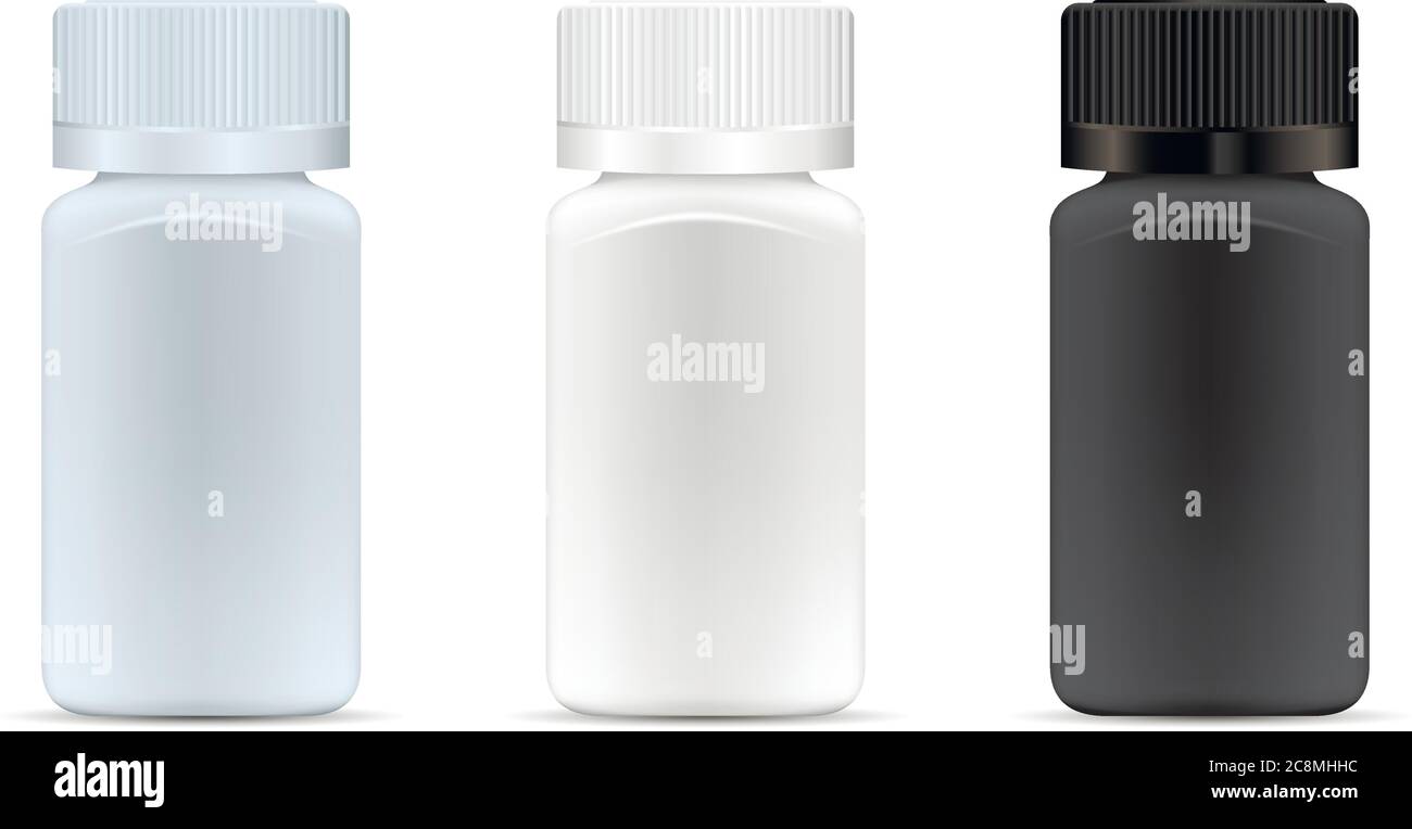 Square medicine bottle. Pharmaceutical container Stock Vector Image ...