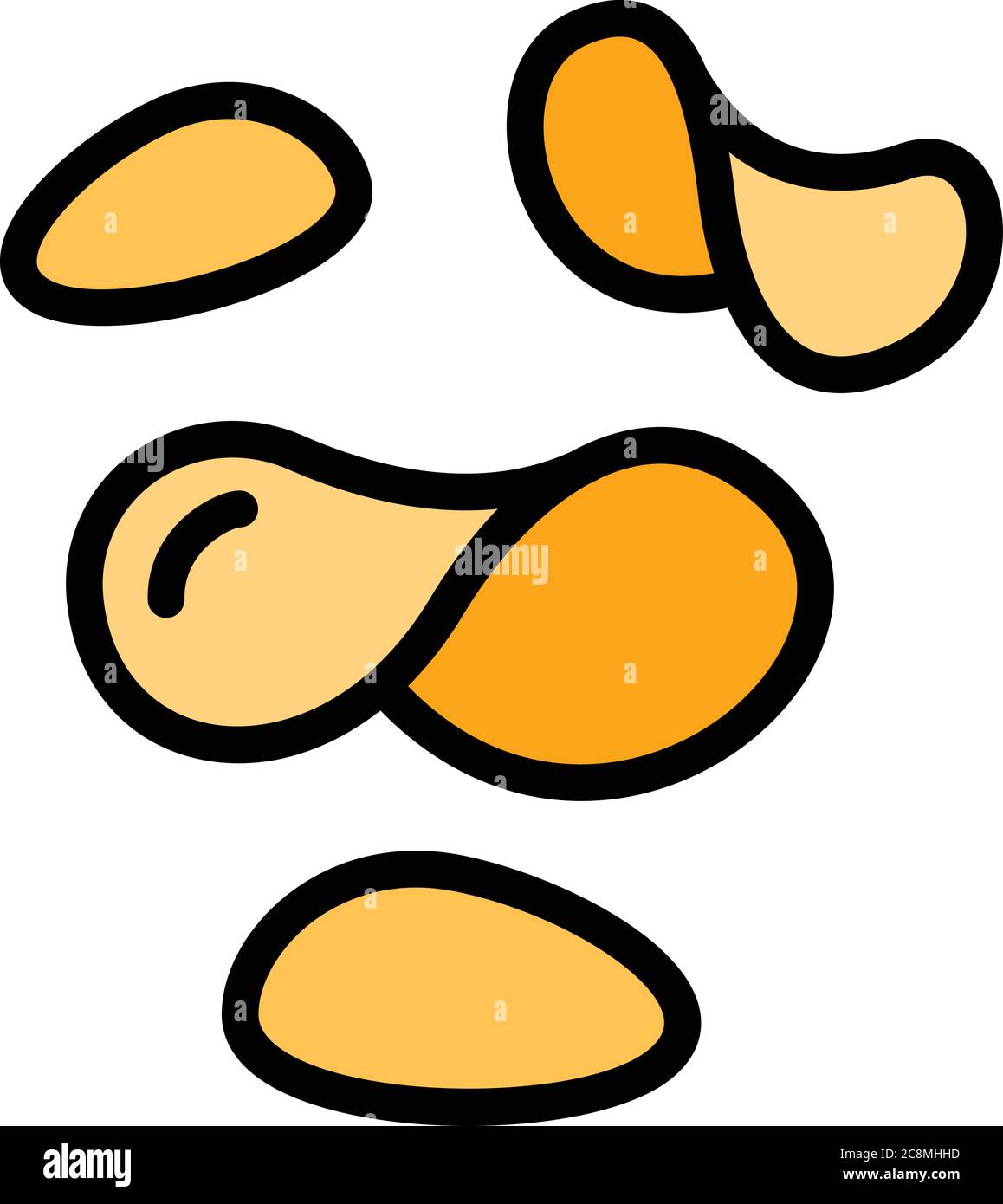Chips potato icon. Outline chips potato vector icon for web design ...