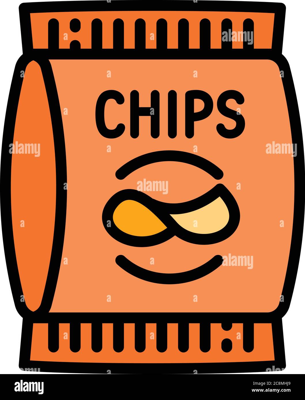 Chips package icon. Outline chips package vector icon for web design ...
