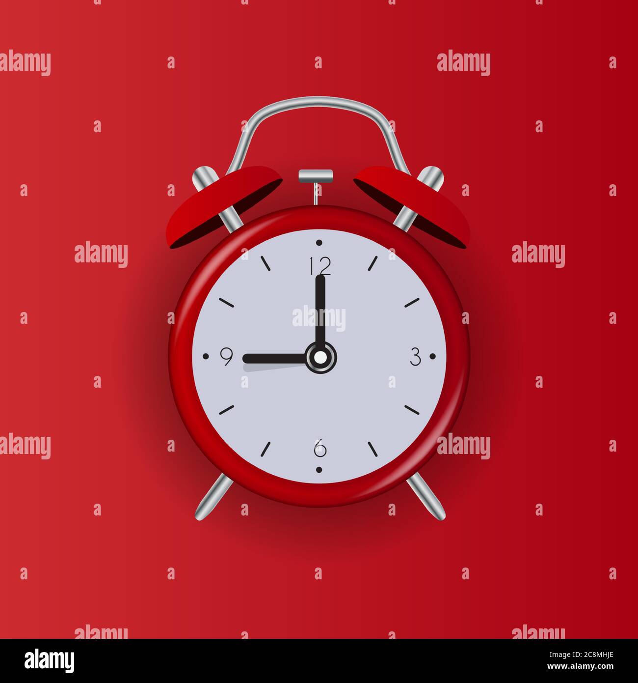 Alarm Clock Icon Isolated on white background. Vector Illustration ...