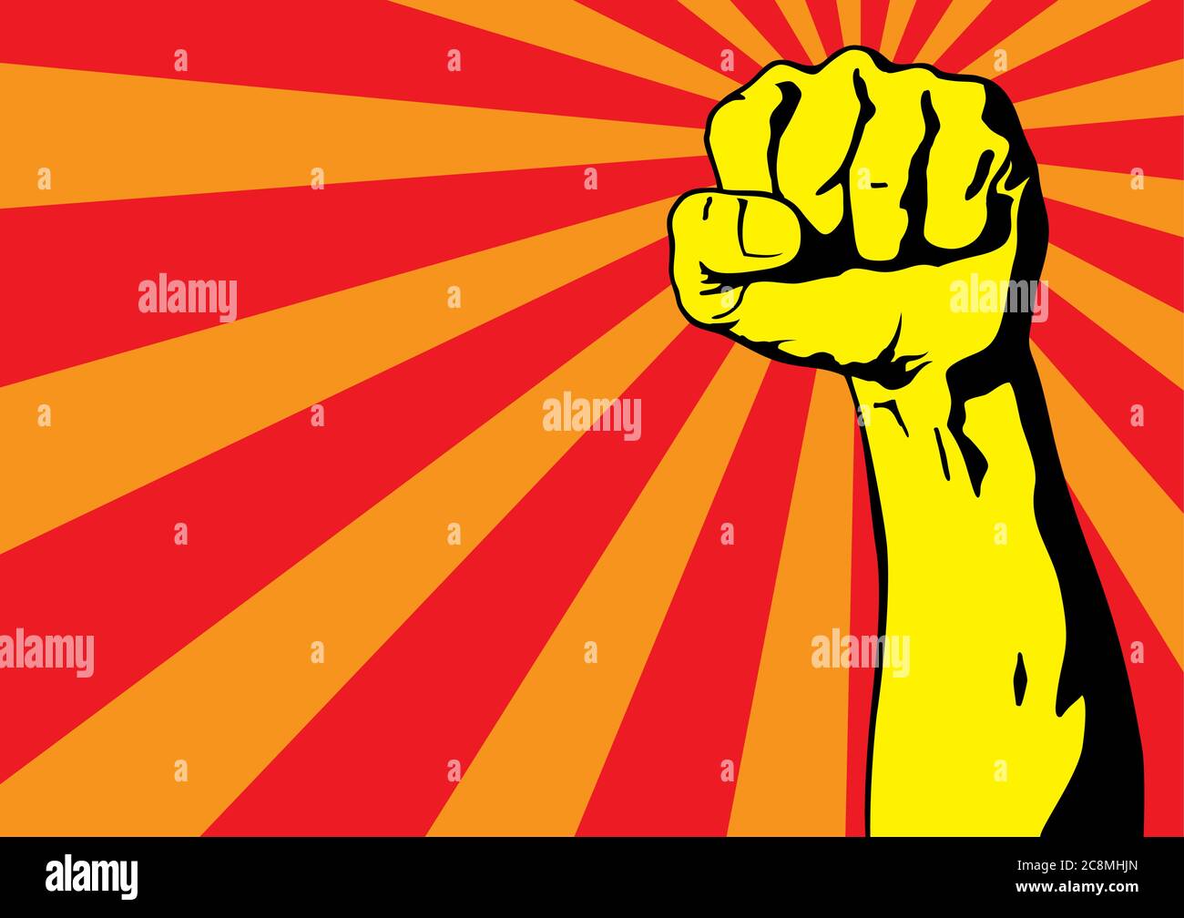 Fist male hand, proletarian protest symbol. Clenched fist held in ...