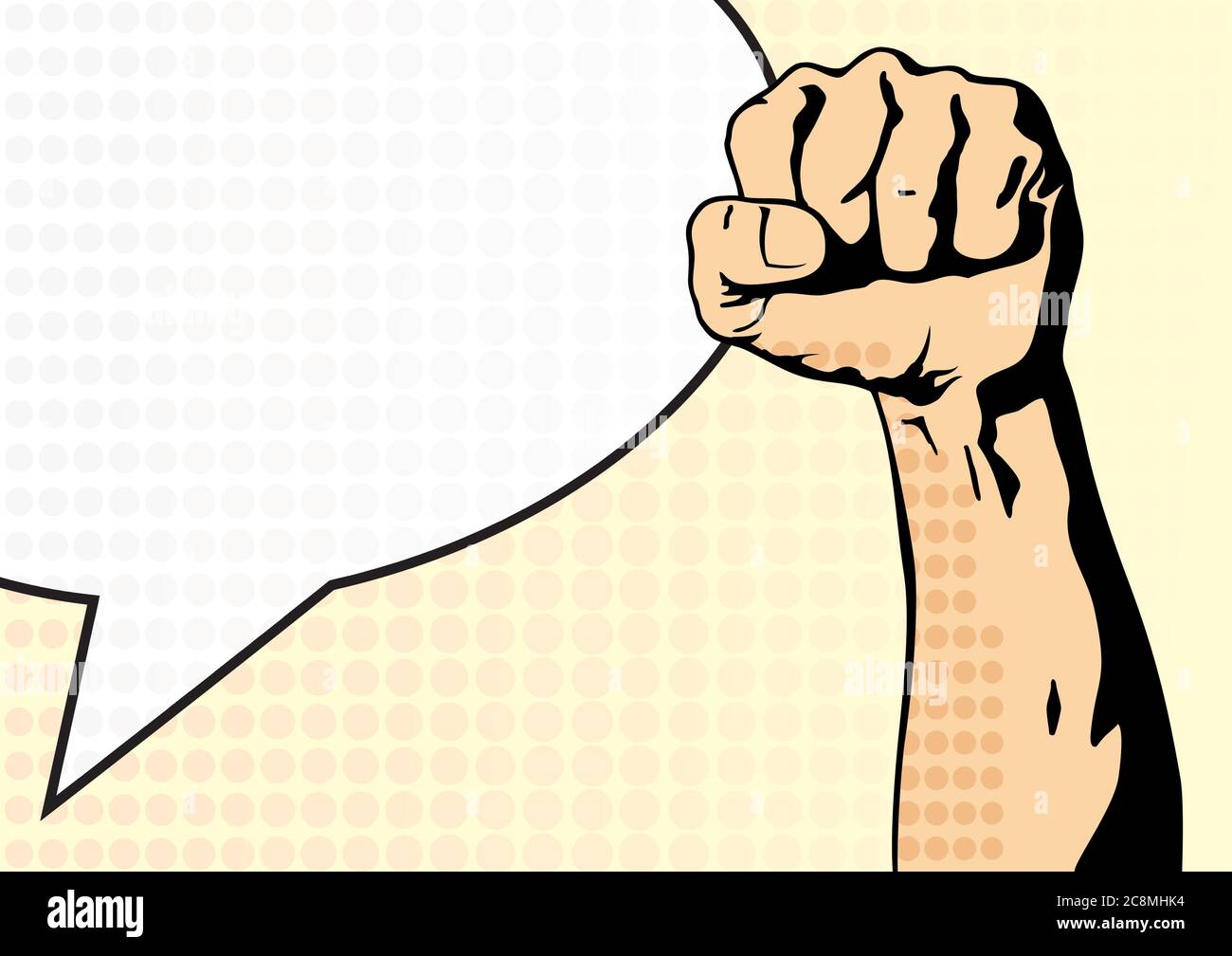 Fist male hand, proletarian protest symbol. Clenched fist held in ...