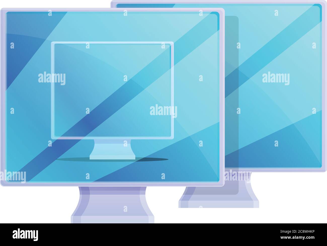 Network computer monitor icon. Cartoon of network computer monitor ...