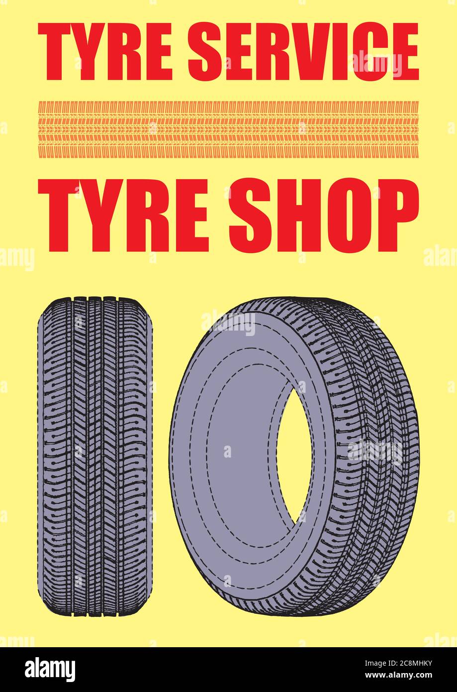 Tyre Service Logo Design, Tyre Shop Logo Design. Wheel repair service ...