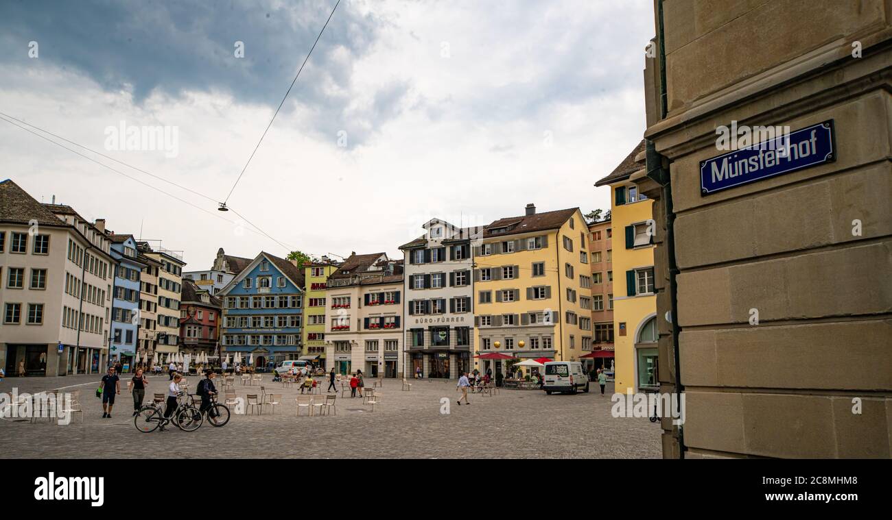 Market Square in the Historic district of Zurich in Switzerland- ZURICH ...