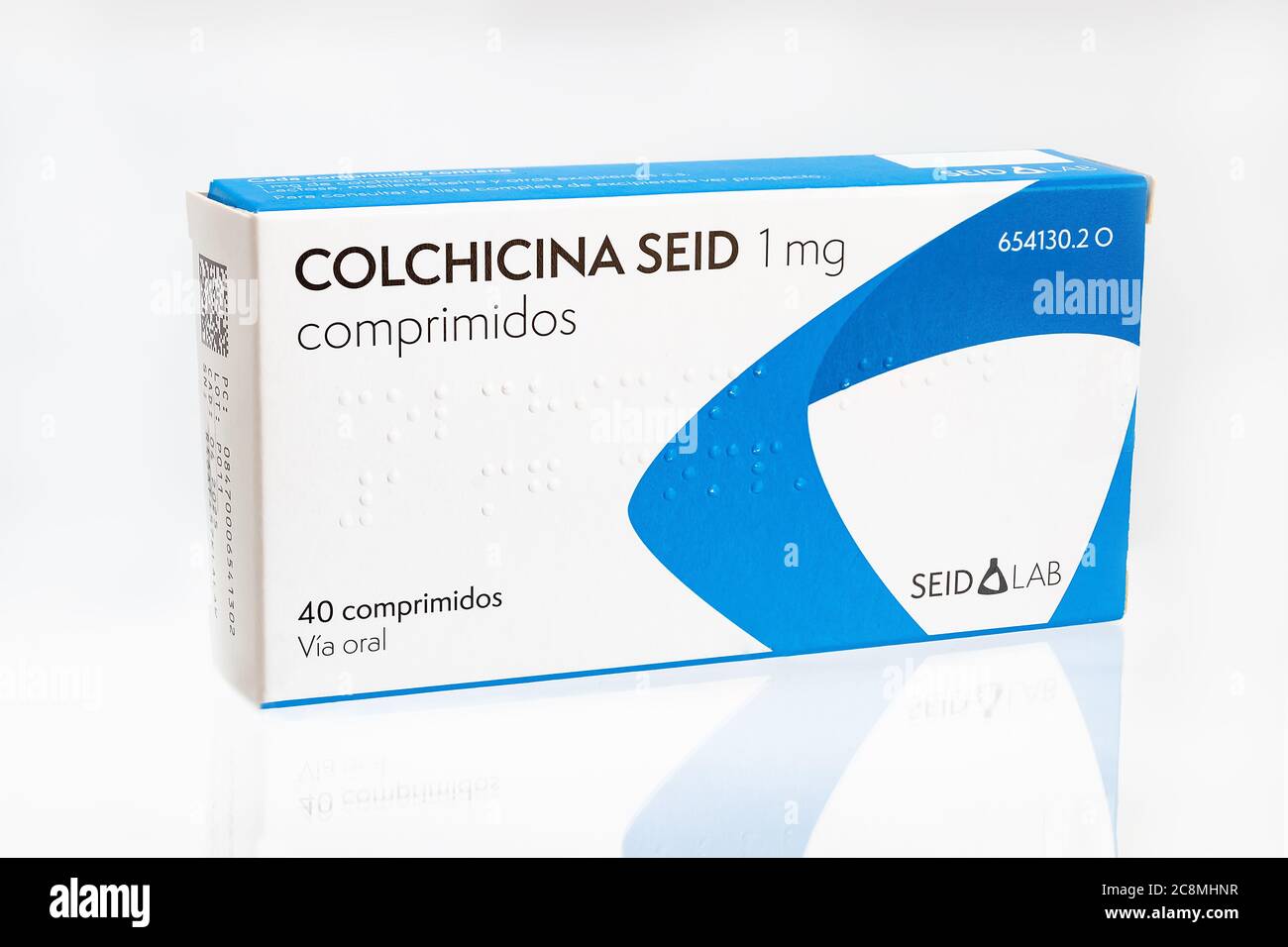 Huelva, Spain - July 23, 2020: Colchicina Seid 1mg for the treatment of ...