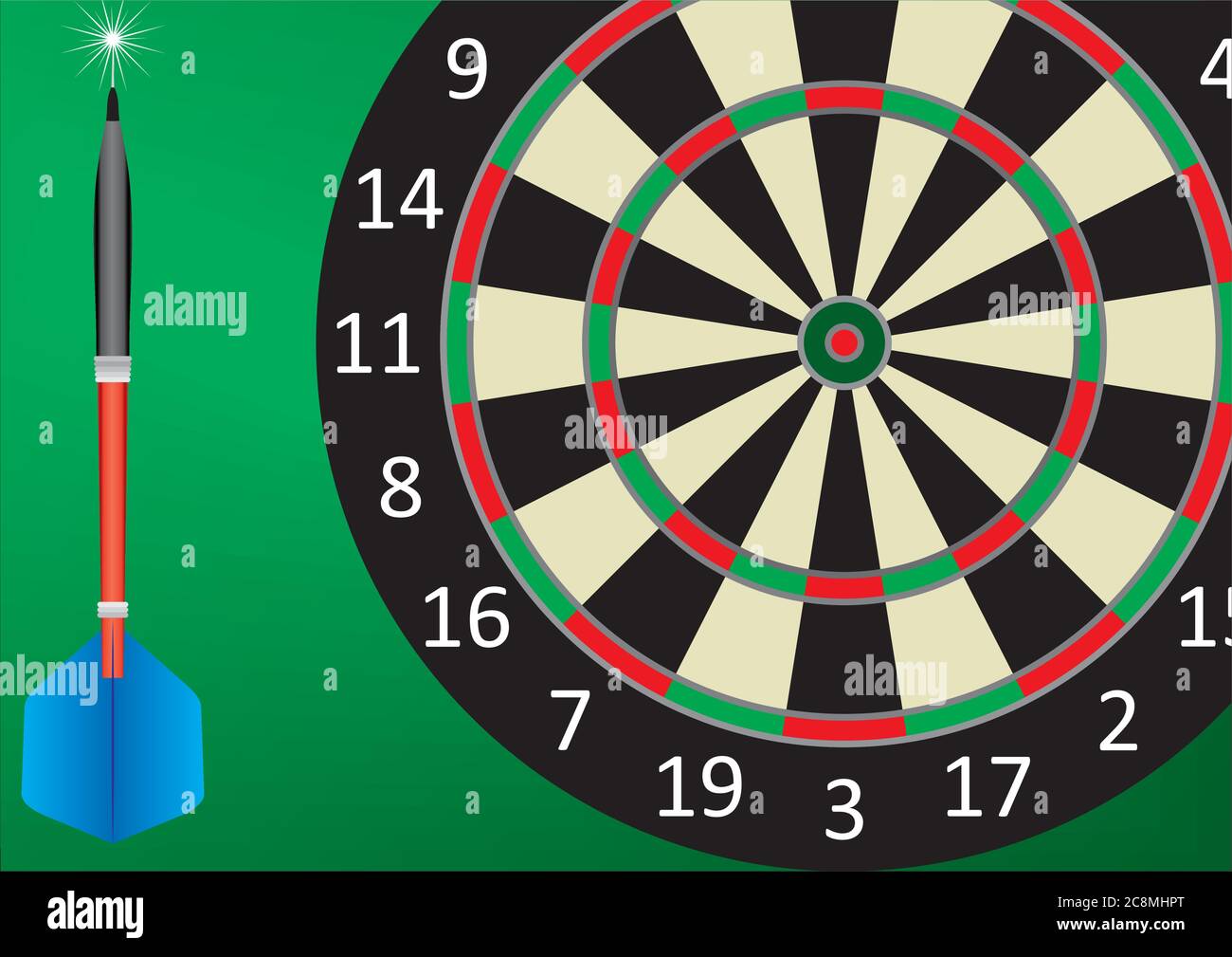 Colorful vector poster Game illustration with darts in flat design ...