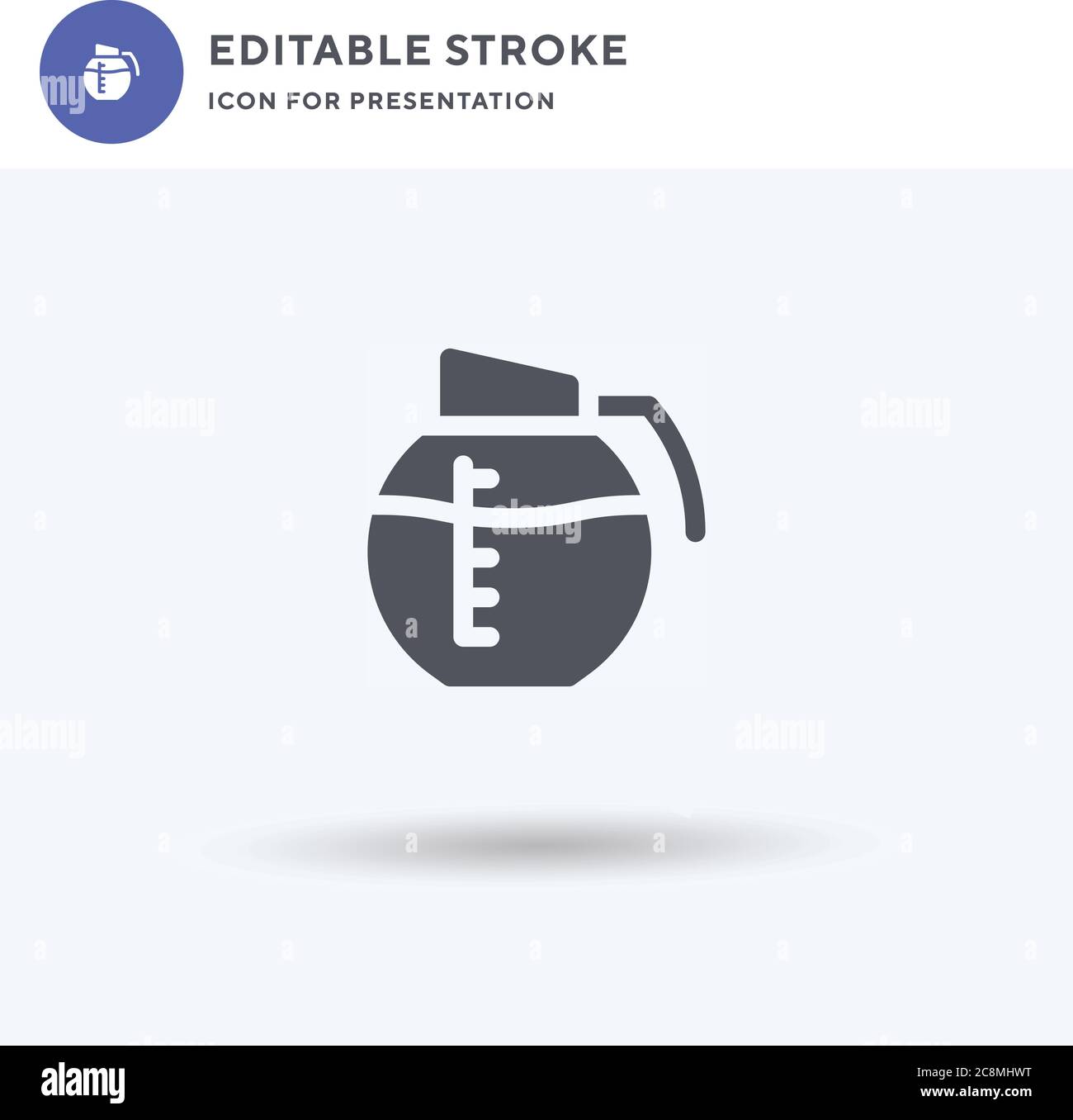 Coffee Pot icon vector, filled flat sign, solid pictogram isolated on ...