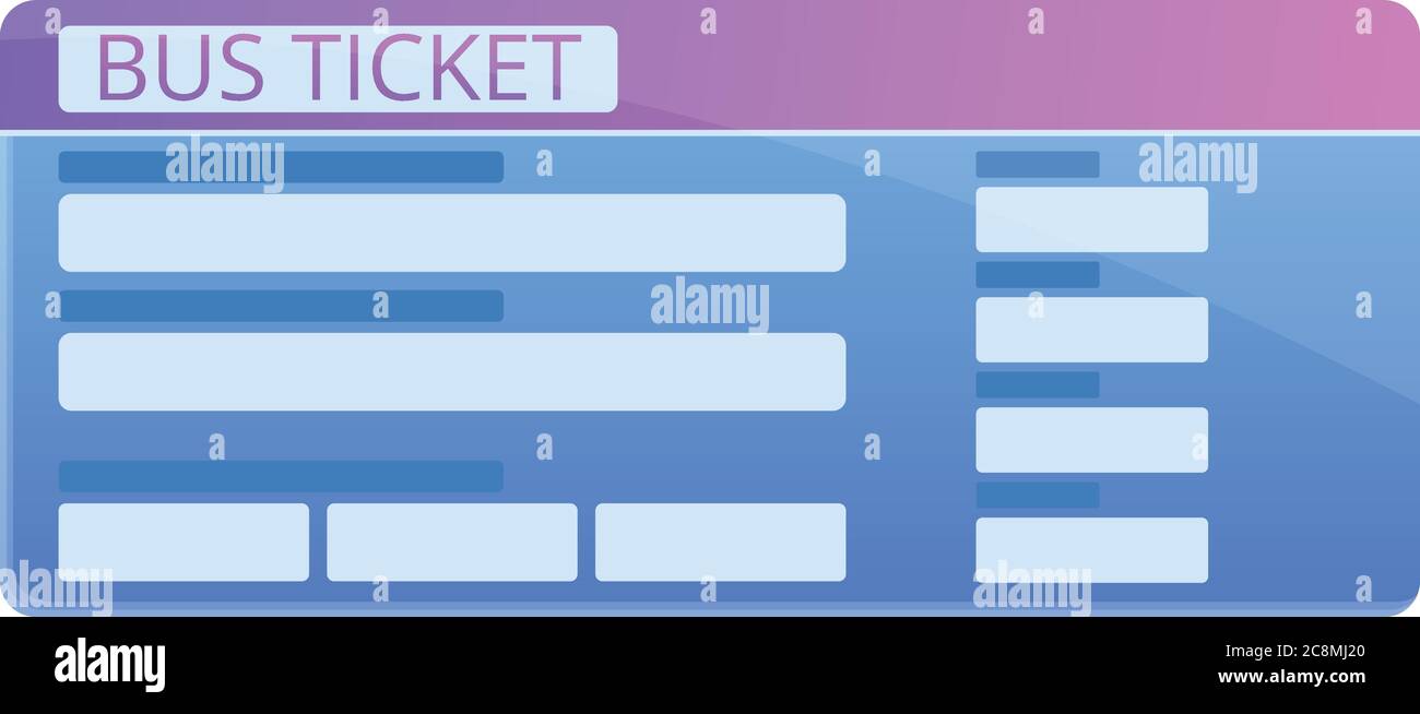 Control bus ticket icon. Cartoon of control bus ticket vector icon for ...