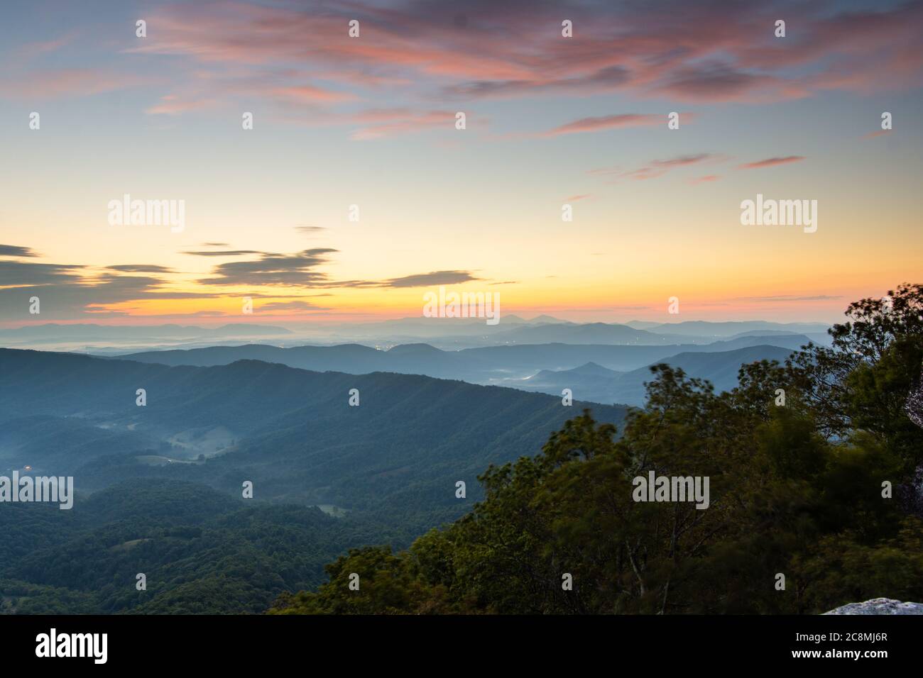 Sunrise at McAfee Knob, Virginia Stock Photo - Alamy