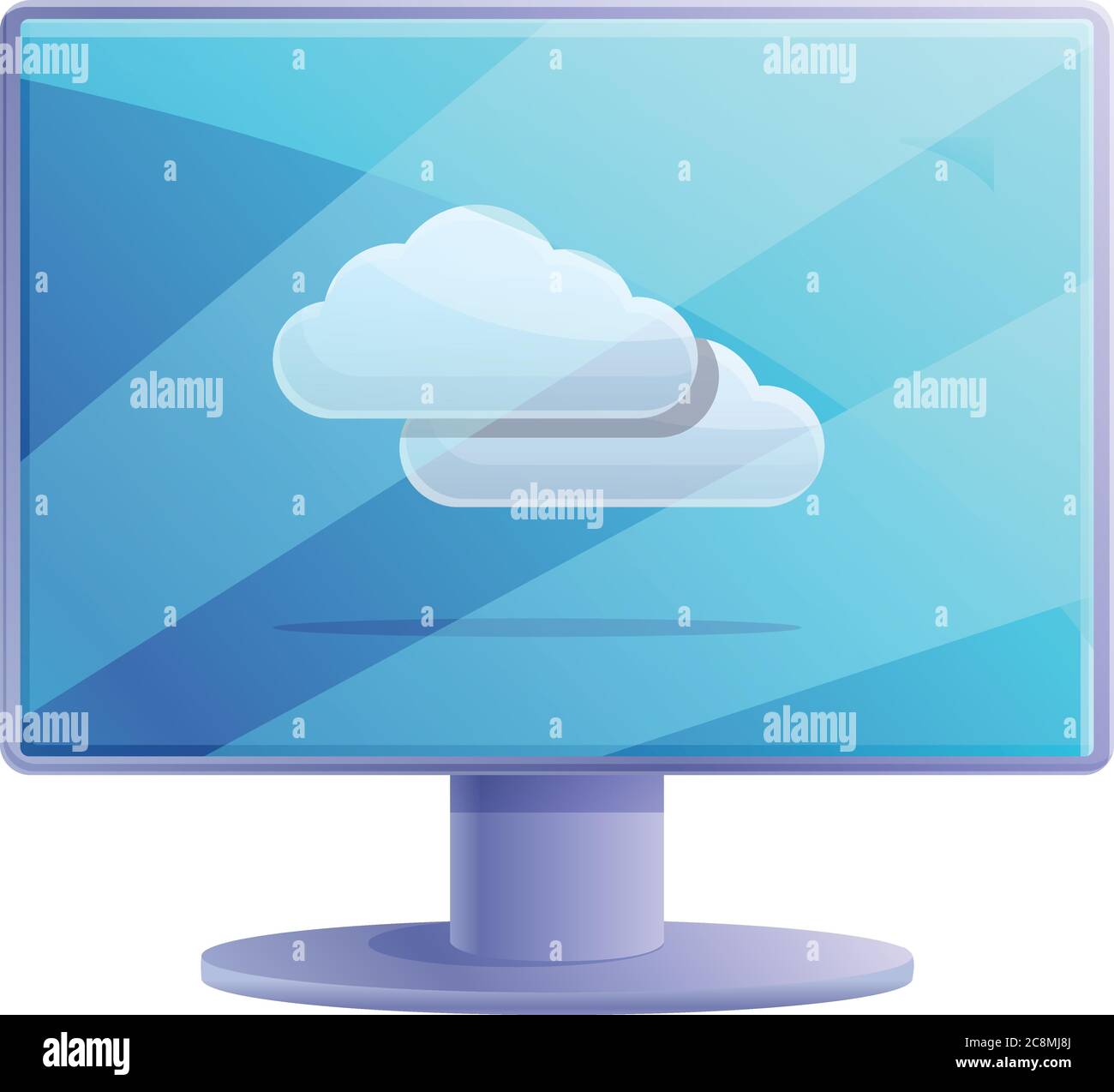 Remote access monitor icon. Cartoon of remote access monitor vector ...