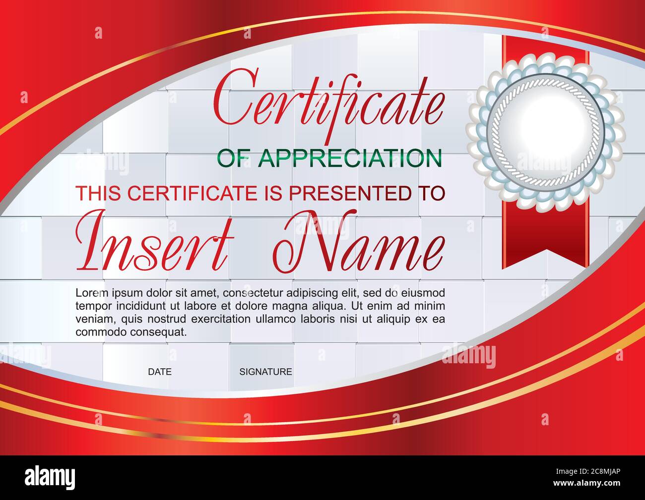 Vector template certificate of appreciation with colorful pattern and a ...