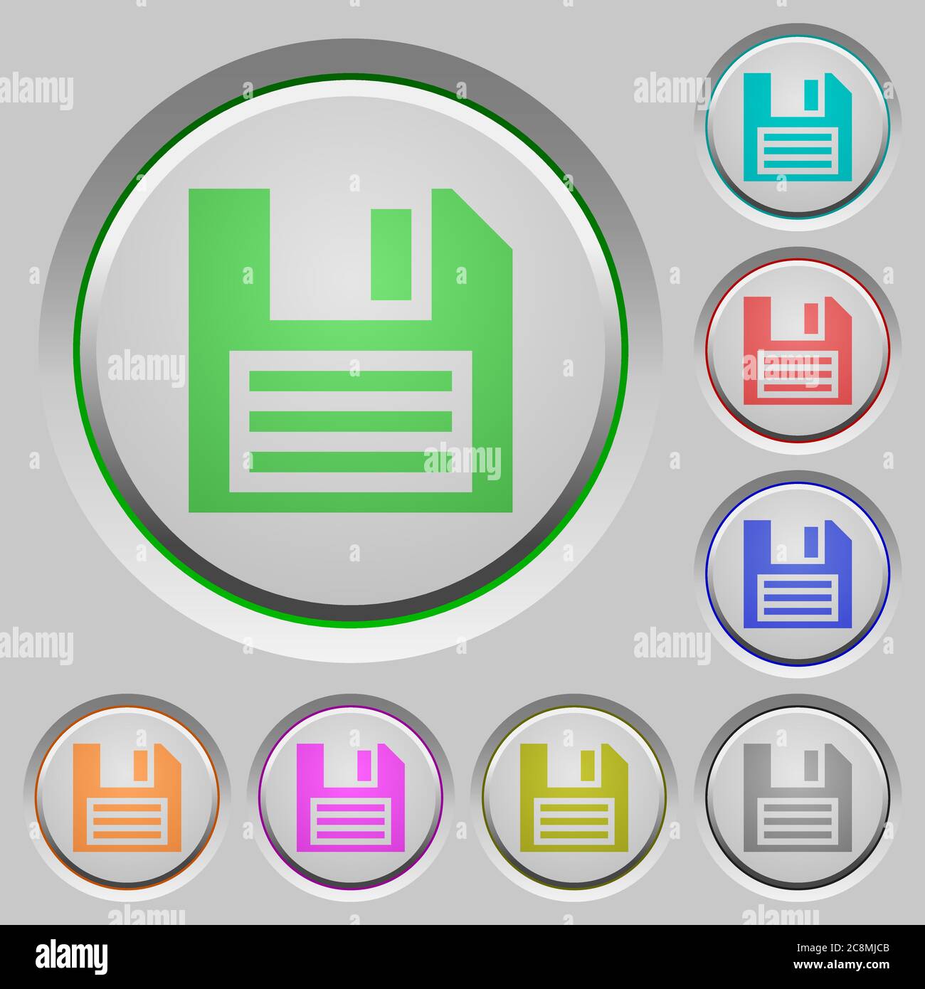 Set of color save sunk push buttons Stock Vector Image & Art - Alamy