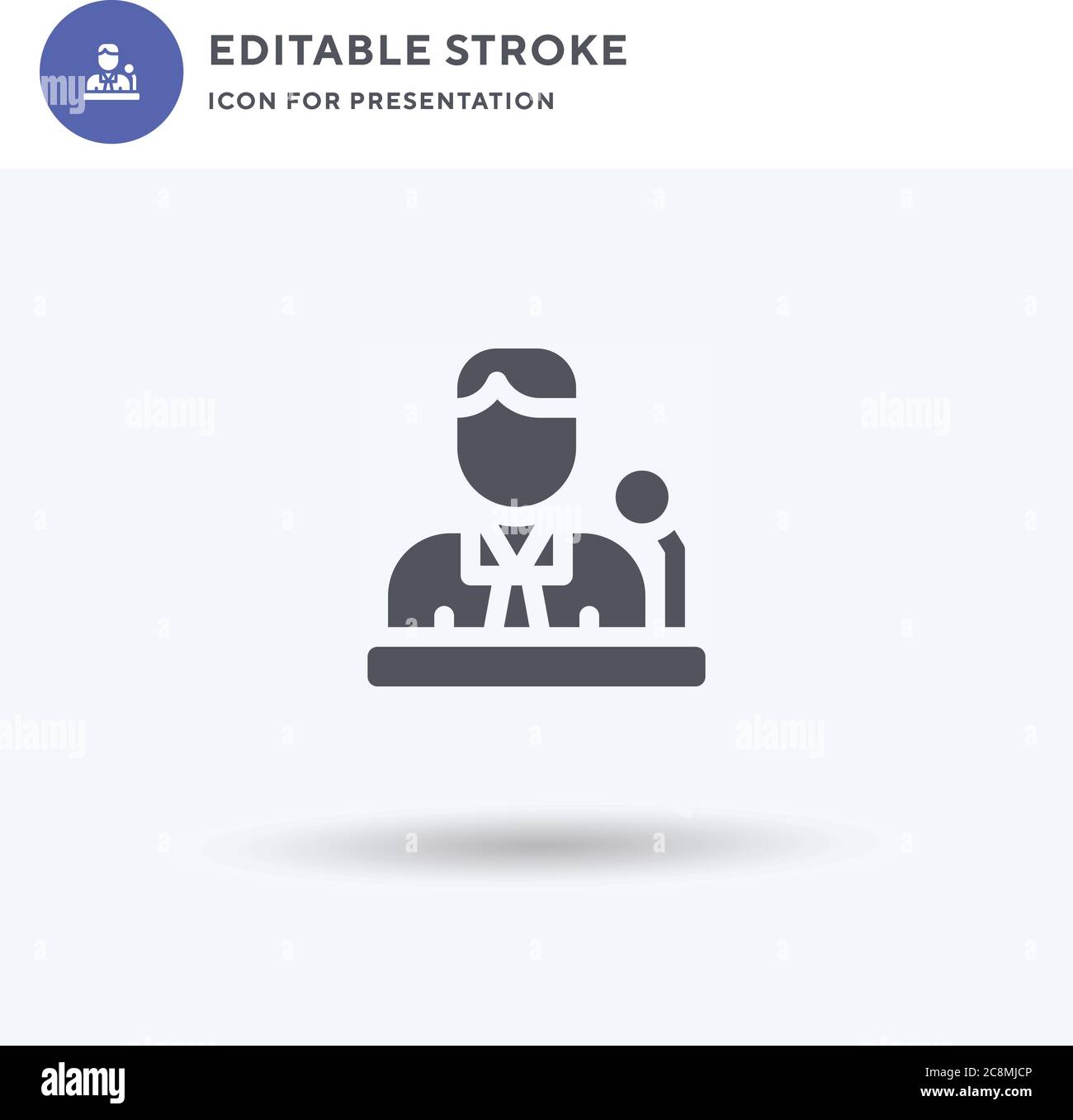 President icon vector, filled flat sign, solid pictogram isolated on ...