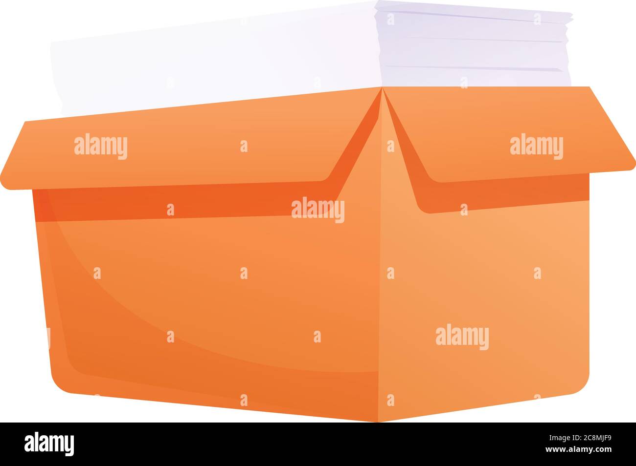 Full paper document box icon. Cartoon of full paper document box vector ...