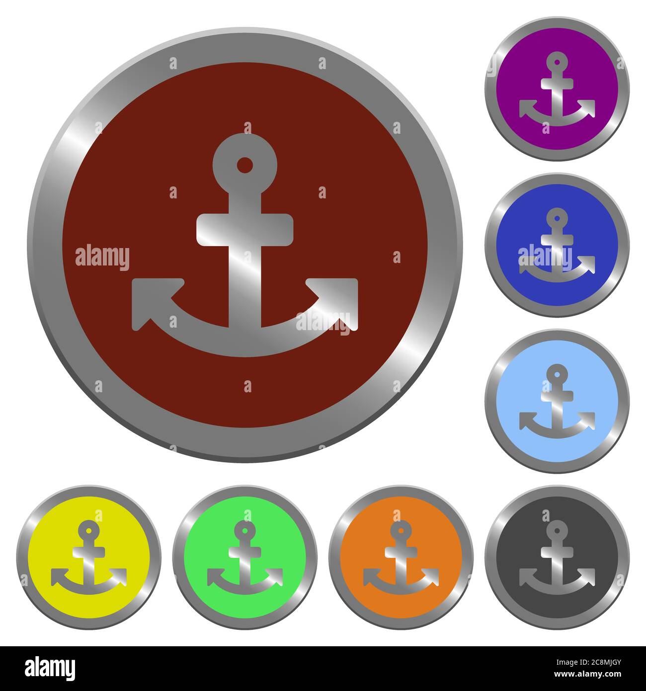 Set Of Glossy Coin Like Color Anchor Buttons Stock Vector Image And Art 2011