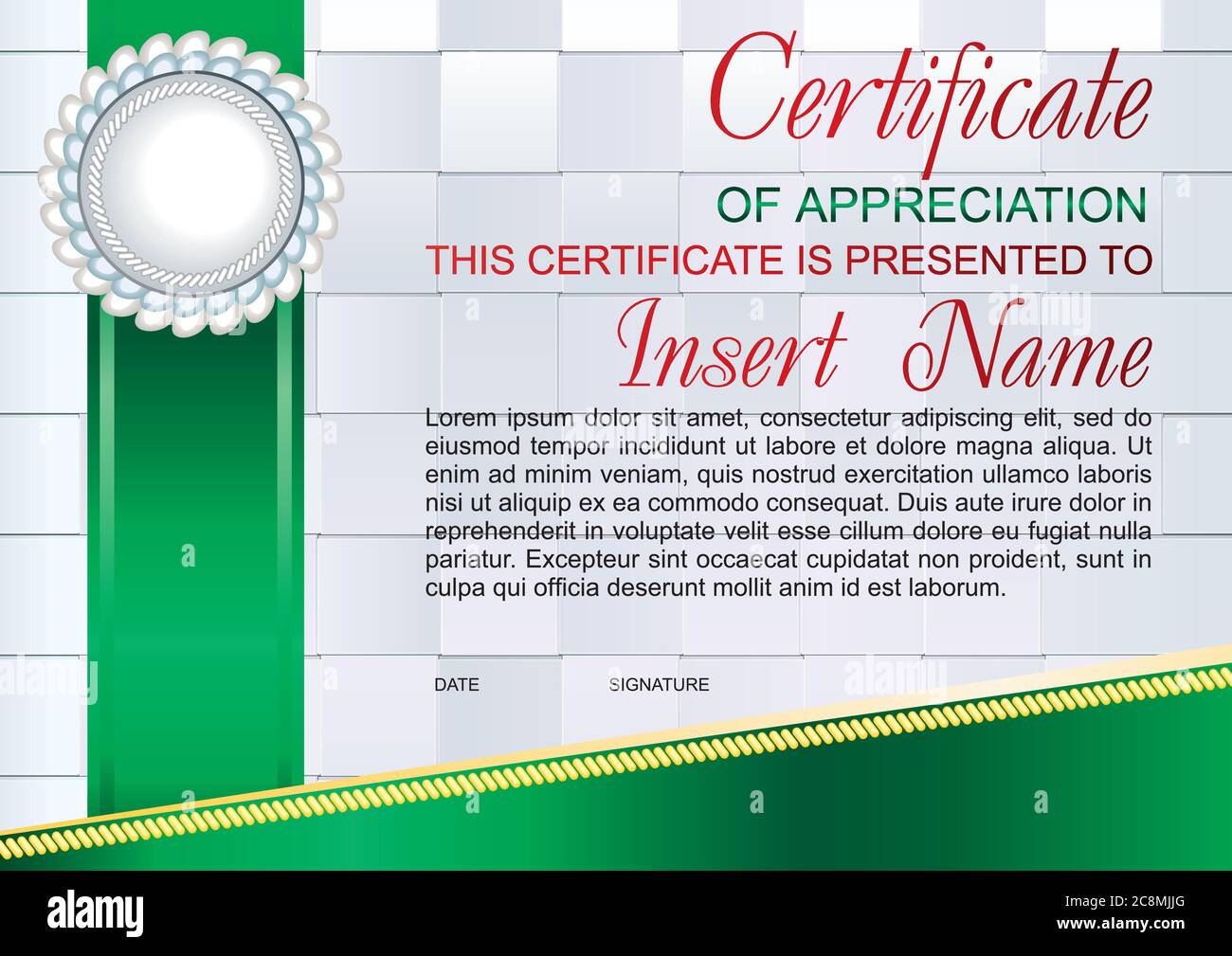 Vector template certificate of appreciation with colorful pattern and a ...
