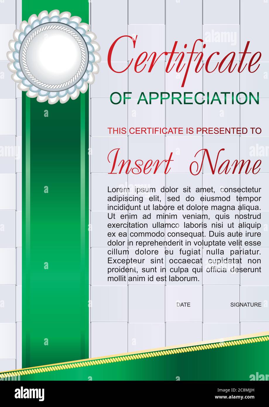 Vector template certificate of appreciation with colorful pattern and a ...
