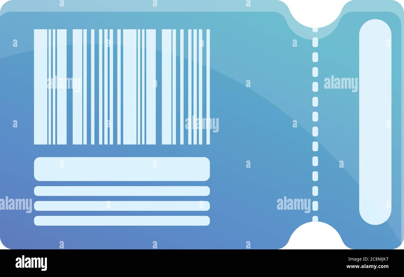 Bar code bus ticket icon. Cartoon of bar code bus ticket vector icon ...